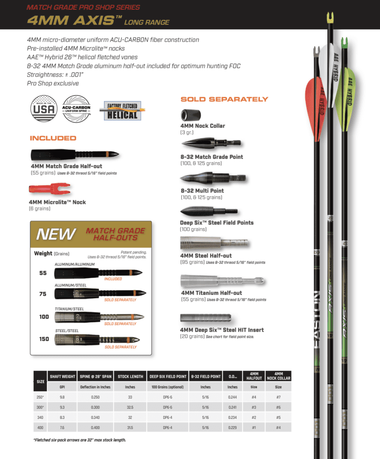 Match Grade Pro Shop Series - Premium Arrow System - Easton Archery