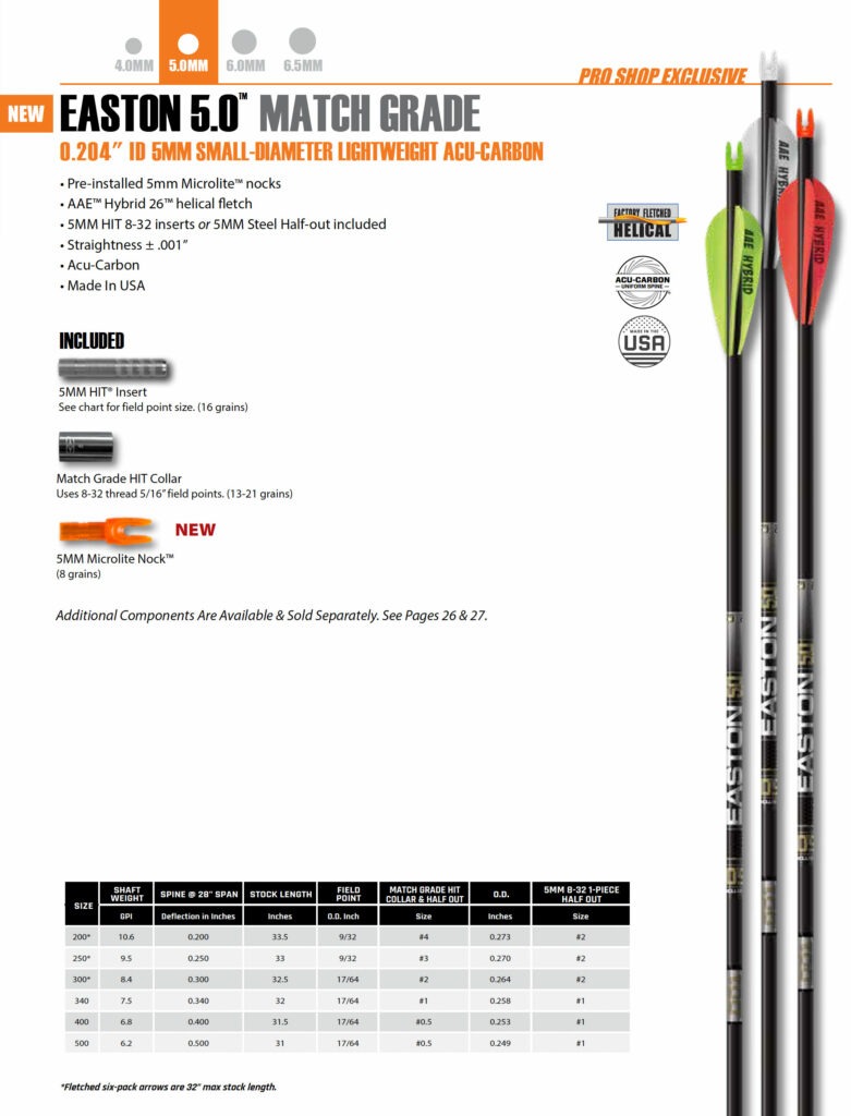 Easton 5.0 - Match Grade - Easton Archery